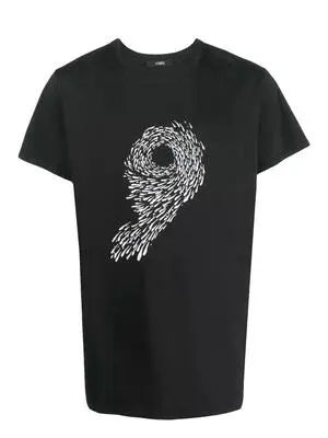 14BROS Graphic-print Cotton T-shirt - Black
