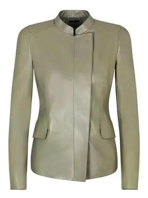 Giorgio Armani Leather Coat - Neutrals
