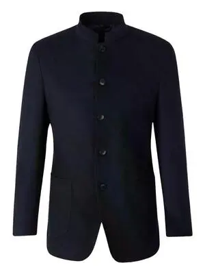 ATELIER MUNRO Mandarin-collar Wool Jacket - Blue
