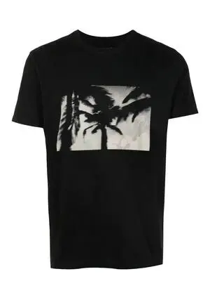 OSKLEN Palm Tree-print Cotton T-shirt - Black