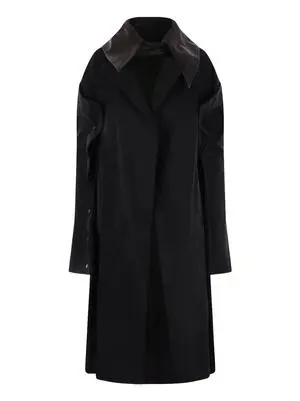 Yohji Yamamoto Leather-collar Coat - Black