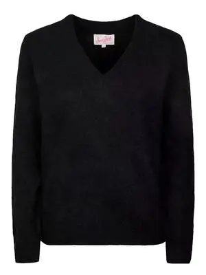 MC2 SAINT BARTH V-neck Long Sleeve Sweater - Black