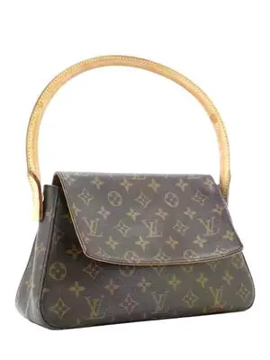 LOUIS VUITTON Looping Handbag Monogram Canvas Mini Satchel - Brown