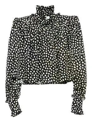 CHLOÉ Ruffled-Collar Polka-Dot Blouse