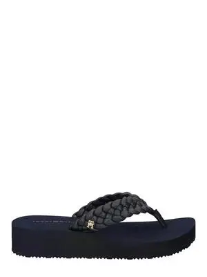 Tommy Hilfiger 38mm Braided Platform Flip-flops - Blue