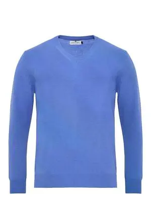 LOJA DAS MEIAS V-neck Wool Sweater - Blue