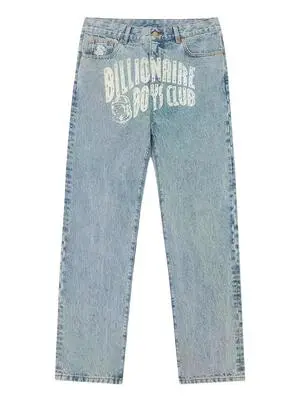 BILLIONAIRE BOYS CLUB Arch Logo Graphic Straight Leg Jeans - Blue