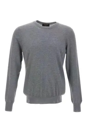 GRAN SASSO Ribbed Crew-neck Sweater - Grey