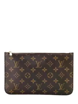LOUIS VUITTON Neverfull Pochette Monogram Canvas Large Pouch - Brown