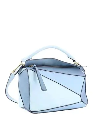 Loewe Puzzle Bag Leather Small Satchel - Blue