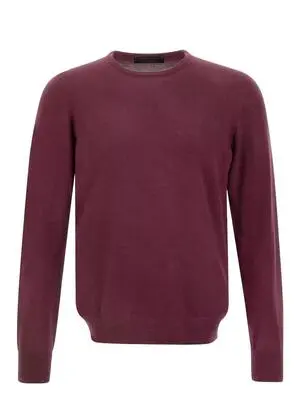 GRAN SASSO Ribbed Crew-neck Sweater - Red