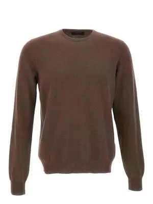 GRAN SASSO Ribbed-trims Crew-neck Sweater - Brown