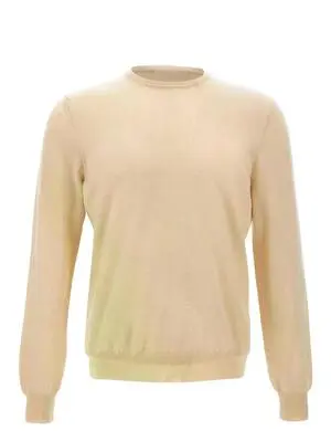 GRAN SASSO Crew Neck Ribbed Sweater - Neutrals