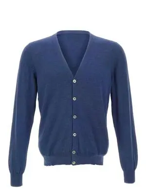 GRAN SASSO V-neck Button-up Cardigan - Blue