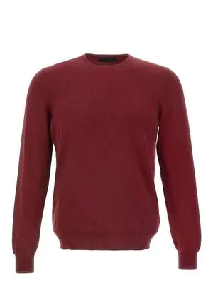GRAN SASSO Crew-neck Sweater With Ribbed Trims - Red