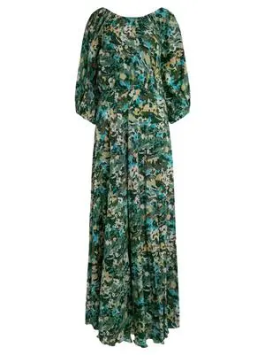 E.MARINELLA Sara Crew-neck Maxi Dress - Green