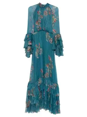 Etro Floral-print Maxi Dress - Blue