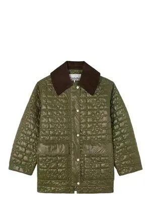 GANNI Quilted Pocket Jacket - Green