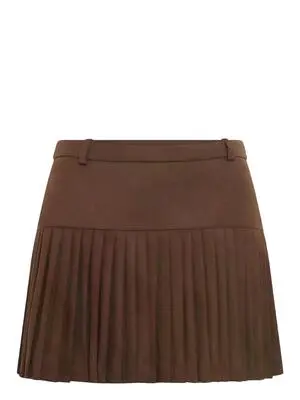 MARINE SERRE Pleated Mini Skirt - Brown