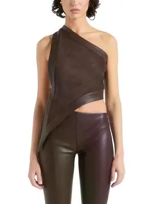 Manière De Voir Asymmetric Backless Top - Brown