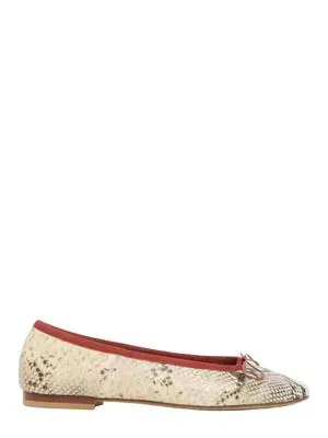 MANSUR GAVRIEL Dance Snake-print Leather Ballet Flats - Neutrals