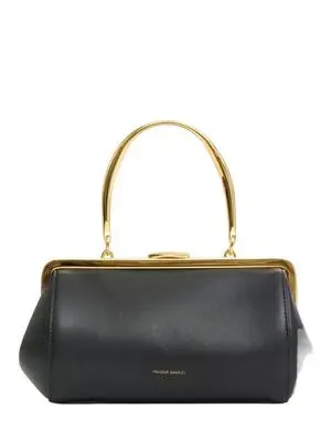 MANSUR GAVRIEL Pina Metal Handle Evening Mini Bag - Black