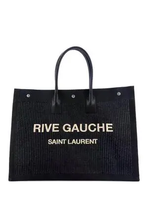 SAINT LAURENT Rive Gauche Large Raffia Tote Bag