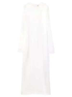 TOTEME Long-sleeve Midi Dress - White