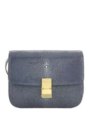Celine Classic Box Stingray Medium Shoulder Bag - Blue