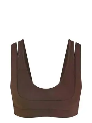 SKIMS X Nike Matte Double-strap Scoop Sports Bra - Brown