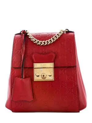 Gucci Padlock Sima Leather Mini Backpack - Red