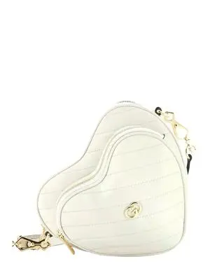 Gucci Interlocking G Heart Quilted Mini Shoulder Bag - Neutrals