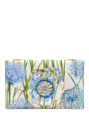 Oscar De La Renta Floral-appliqué Shoulder Bag - Blue