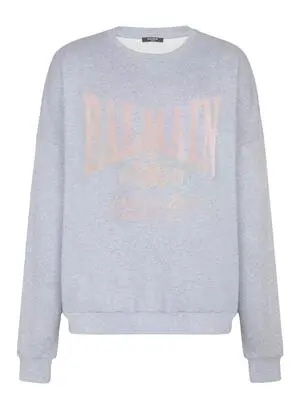 Balmain Printed Cotton Sweater - Grey