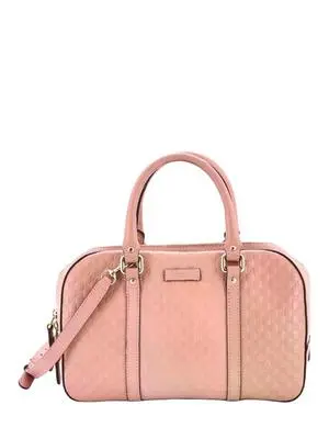 Gucci Convertible Top Handle Crossbody Satchel Micro Guccissima Leather Medium - Pink