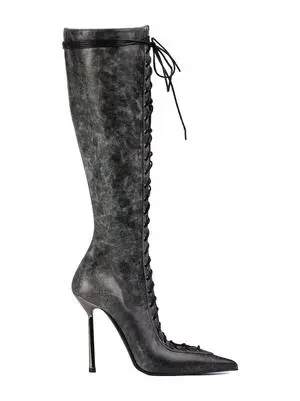 LE SILLA 120mm Collette Lace-up Boots - Grey