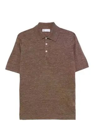 Brunello Cucinelli Button Polo Shirt - Brown