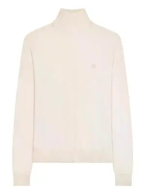 COURREGES Mock-neck Merino Wool Sweater - Neutrals
