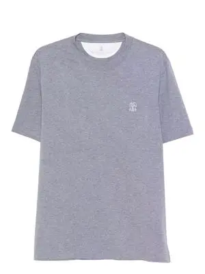 Brunello Cucinelli Logo Crew-neck T-shirt - Grey