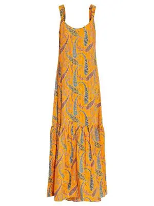 Etro Paisley-pattern Ruffled Maxi Dress - Orange