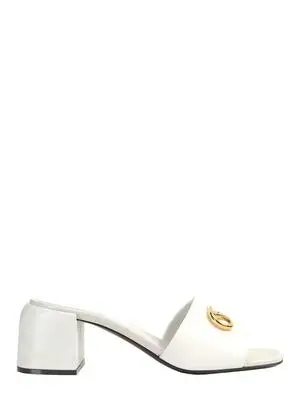 SERGIO ROSSI 55mm Surge Leather Mules - White