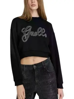 GAELLE Embroidered Felpa Sweater - Black