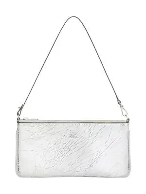 COURREGES Zipped Leather Shoulder Bag - Silver
