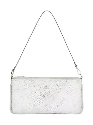 COURREGES Zipped Leather Shoulder Bag - Silver