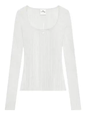COURREGES Ribbed Knit T-shirt - White
