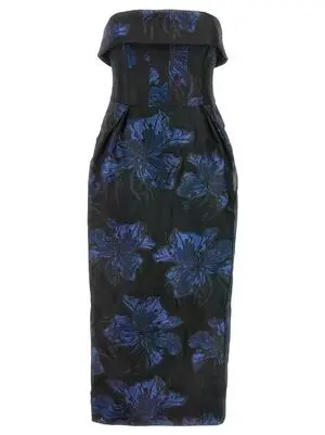 Rebecca Vallance Off-the-shoulder Floral-print Dress - Black