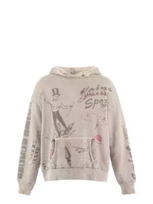 SAINT MXXXXXX Drawings Printed Hoodie - Grey