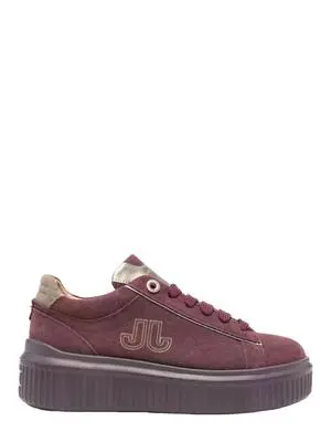 JANET & JANET 50mm Platform Leather Sneakers - Red