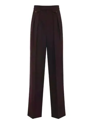 Chloé Buttoned Pleated Trousers - Red
