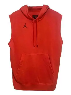 JORDAN Sleeveless Fleece Hoodie - Red